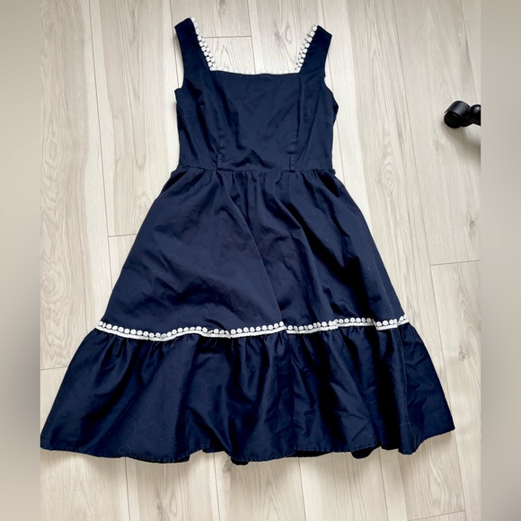 Collectif | Dresses | Collectif Tiered Navy Blue Midi Dress | Poshmark